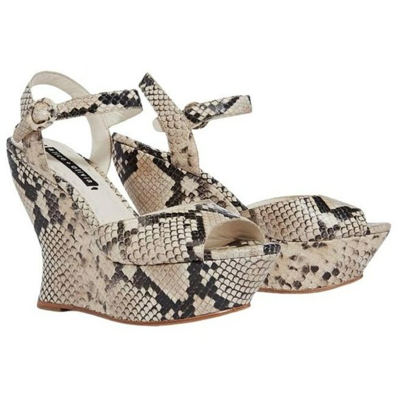 Alice + Olivia | Shoes | Alice Olivia Snake Print Wedge Sandals 37 Us 6 ...